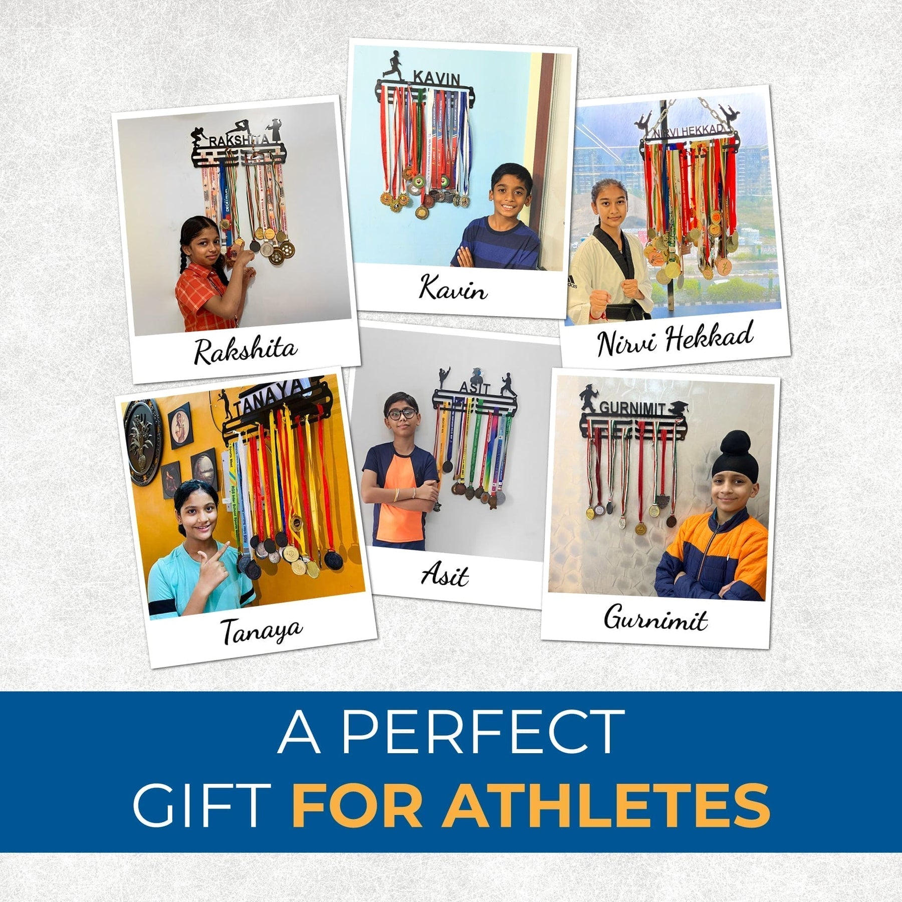 Personalised Medal Display Hanger for Athletes | 45 Medals